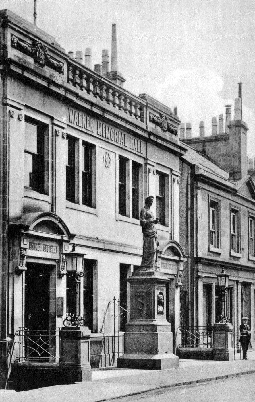 Tour Scotland: Old Photograph Walker Memorial Hall Kilbirnie Scotland