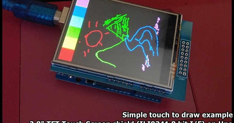 Arduino Er Tft Touch Screen Shield Ili9341 8 Bit Uno Calibration And Simple Touch Drawing