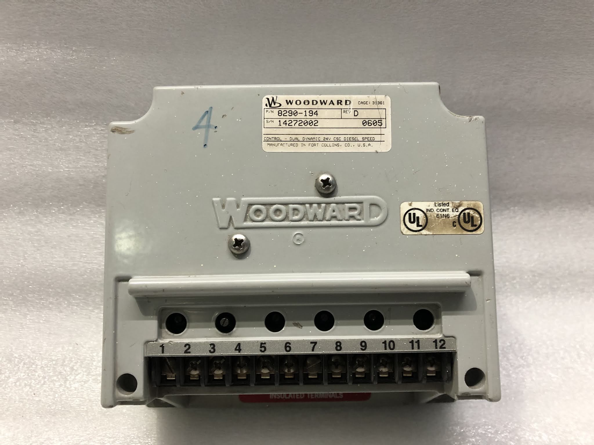 WOODWARD 8290-194 DUAL DYNAMIC 24V DIESEL SPEED CONTROLLER