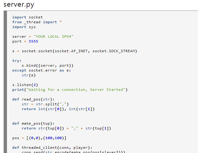 [Tech With Tim] Python Online Game Tutorial #4 - Connecting Multiple Clients