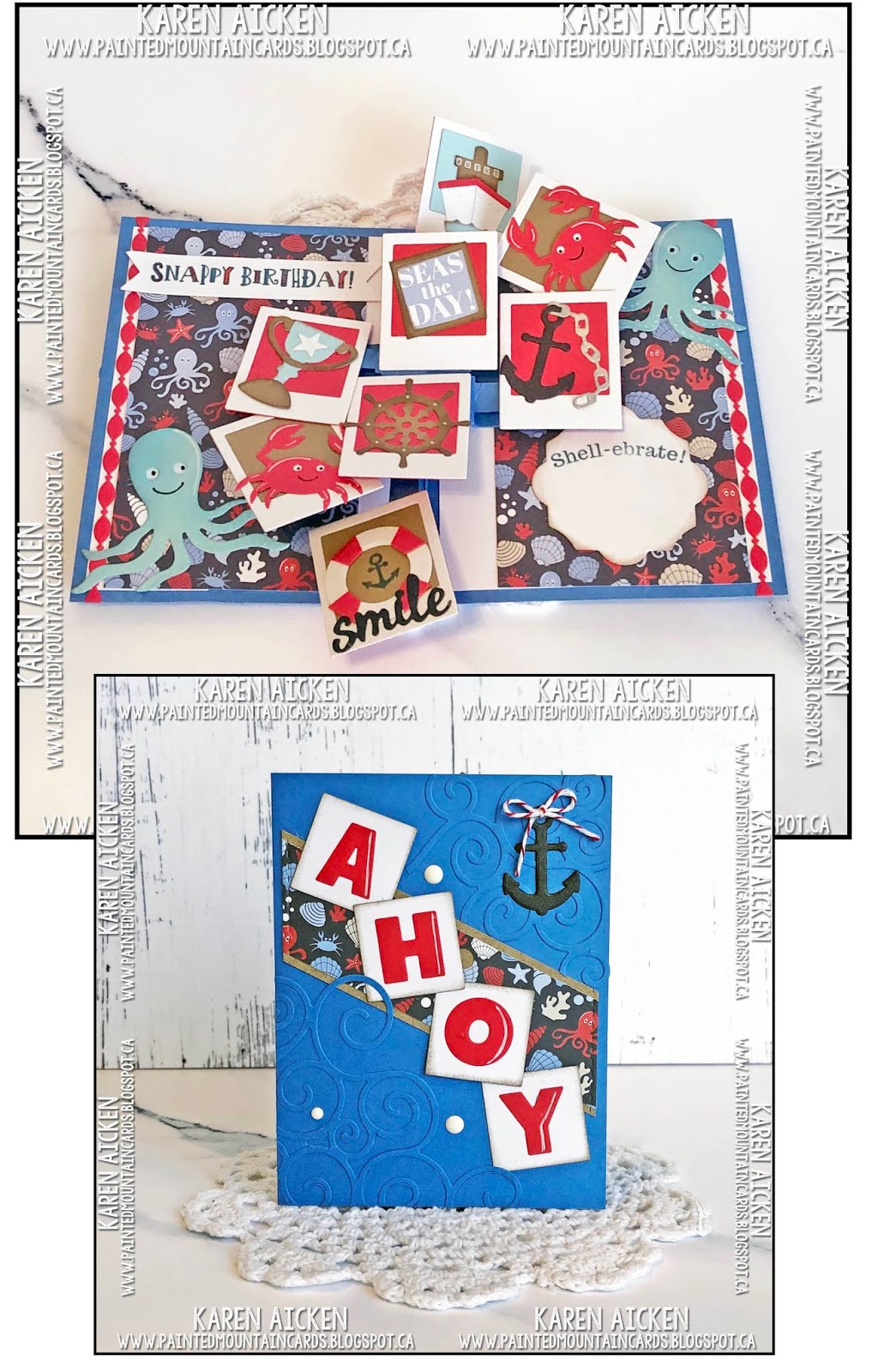 Painted Mountain Cards: AHOY Photo Collage Pop Up Card