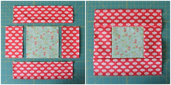 Squares and Strips Bed Quilt