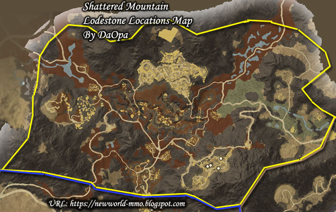 New World: Shattered Mountain lodestone map