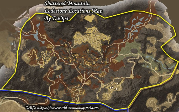 New World: Shattered Mountain lodestone map