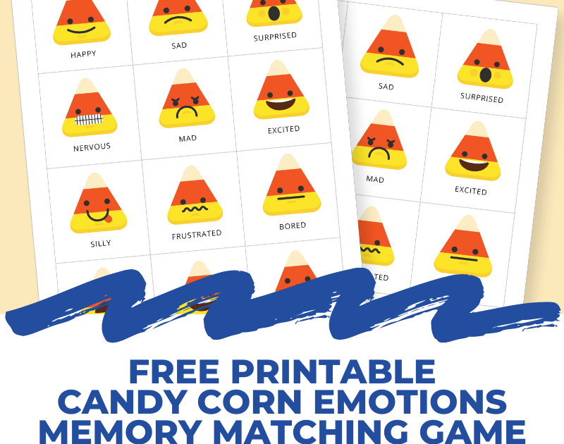 Free Printable Candy Corn Emotions Memory Matching Game | And Next ...