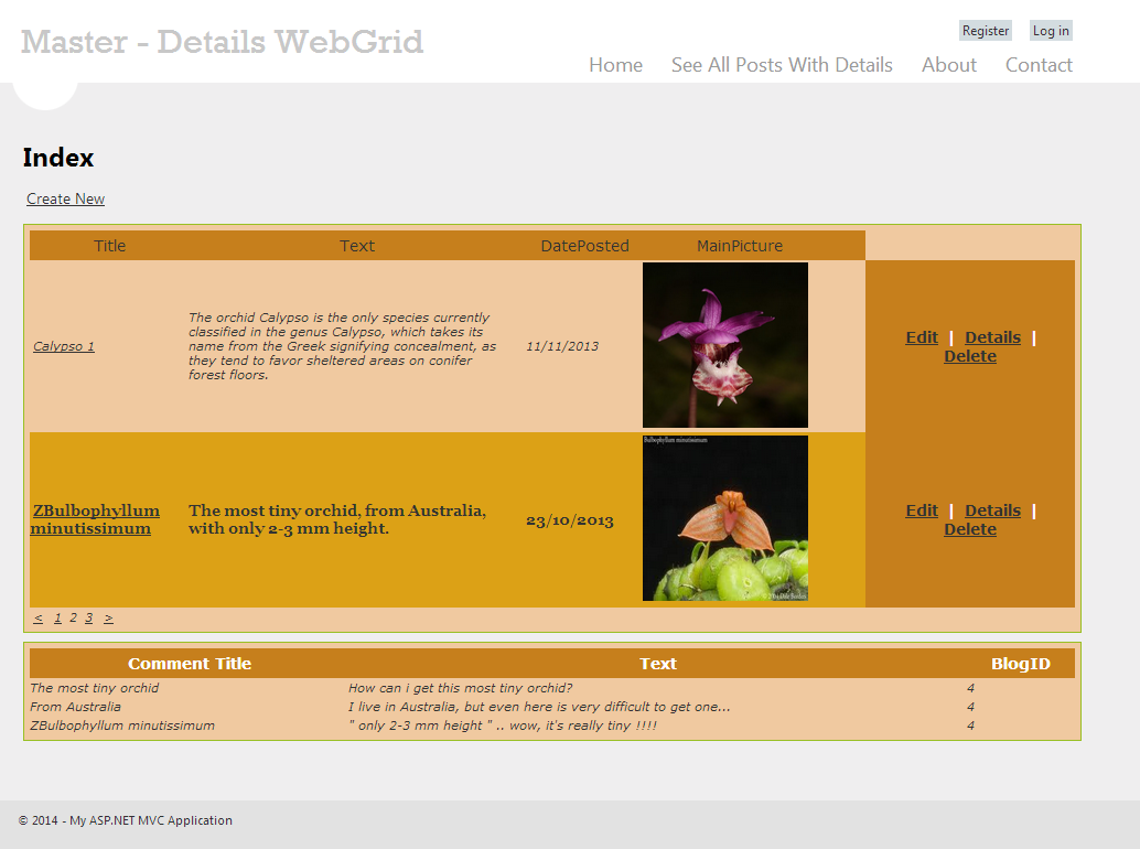 The Aspnet Mvc Club Step By Step How To Create An Ajax Enabled Master Details Grid Using A