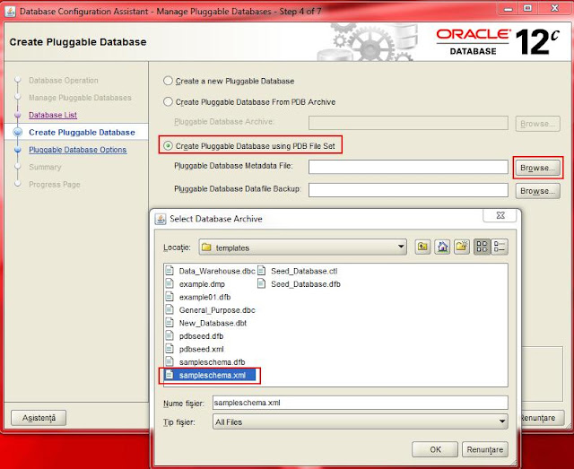 Oracle Knowledge Table: Create PDB with Sample schemas in DB12c