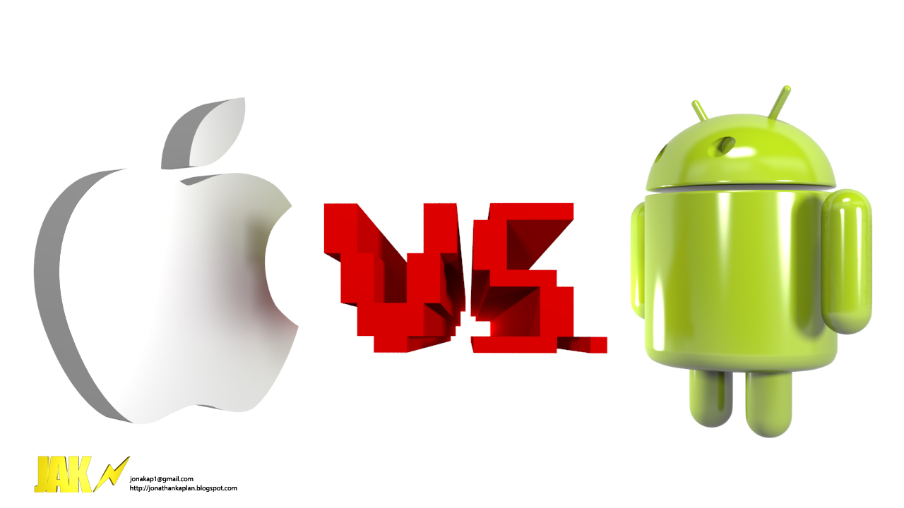 Jonathan Kaplan: Apple VS. Droid: 3d Cartoon Illustration Apple Logo ...