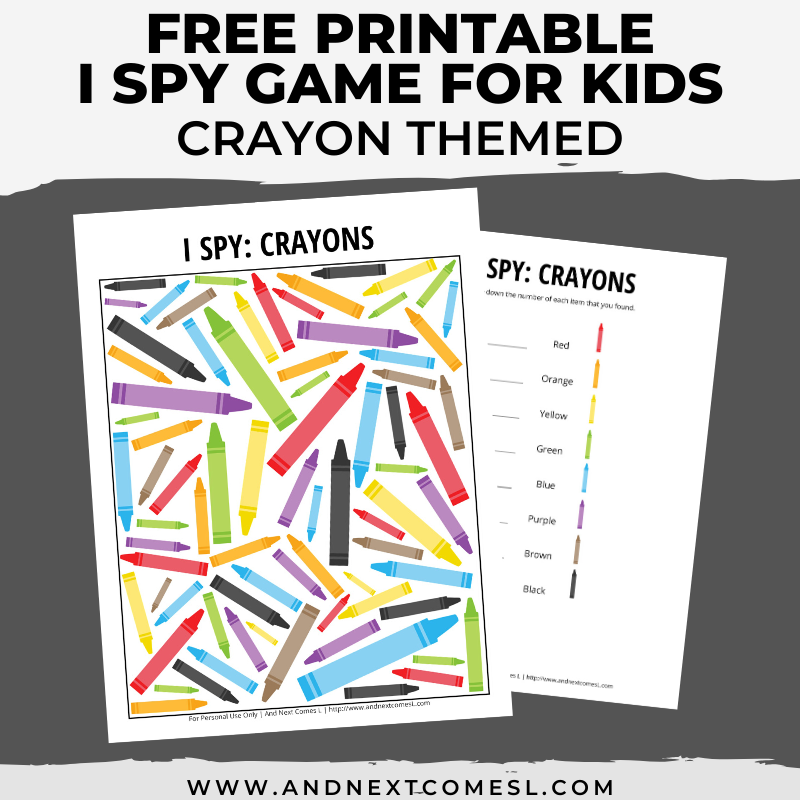 Crayon Themed I Spy Game {Free Printable for Kids} | And Next Comes L ...