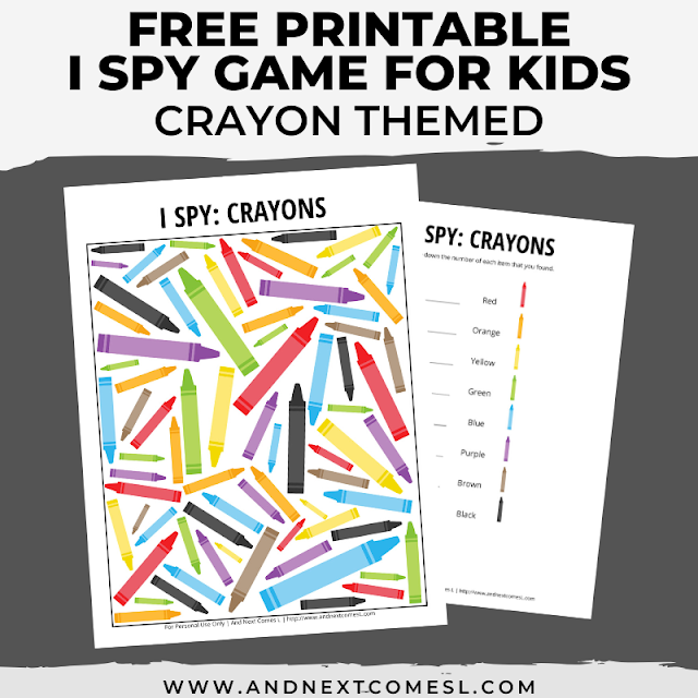 Crayon Themed I Spy Game {Free Printable for Kids} | And Next Comes L ...