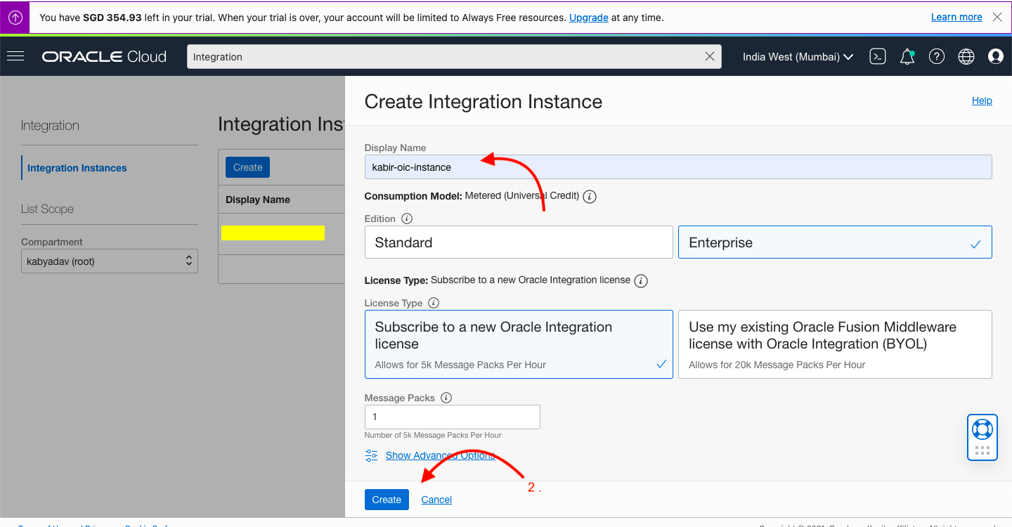 STEP 5 : It will hardly take 5 minutes and your Integration Instance ...
