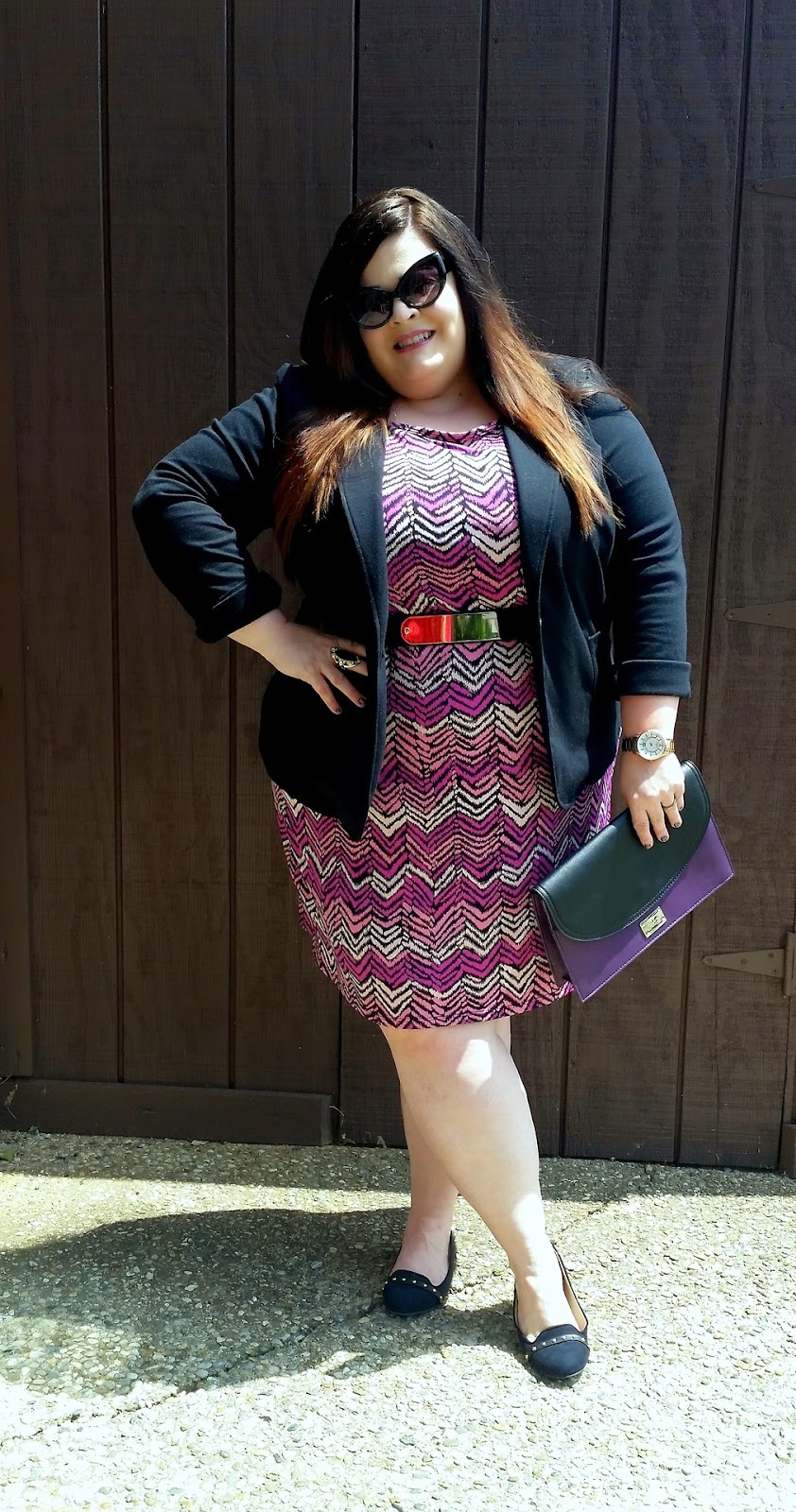 TheStyleSupreme: Plus Size OOTD: Lucie Lu Pink Chevron Dress