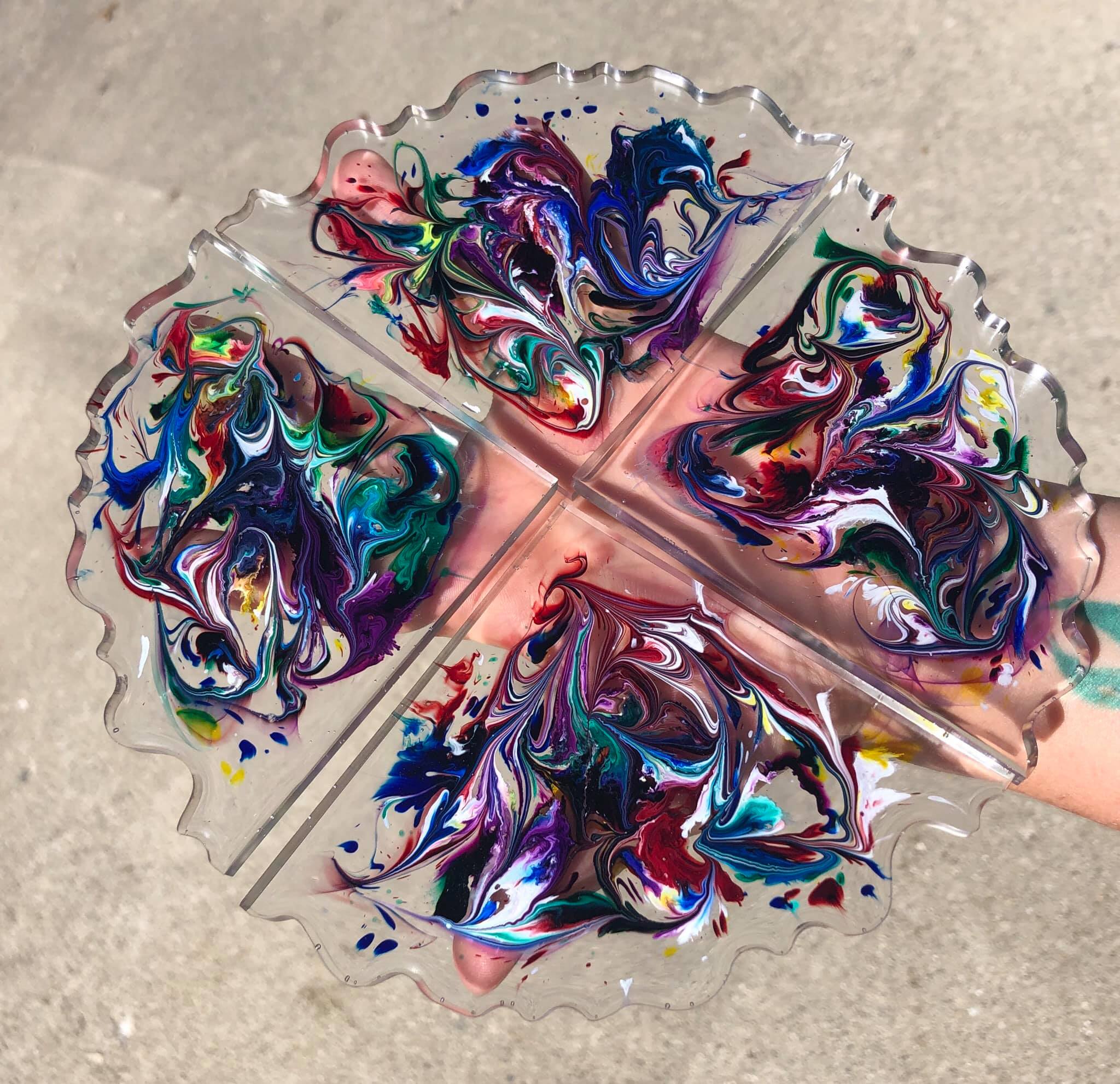 How to Make Rainbow Alcohol Ink Resin Coasters