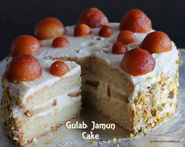 Sandhiya's Cookbook: Gulab Jamun Cake with Flour Buttercream frosting