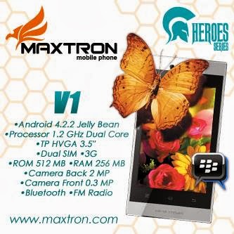 Maxtron V1, Android Dual SIM Bisa BBM 700 Ribuan - Smartphonely