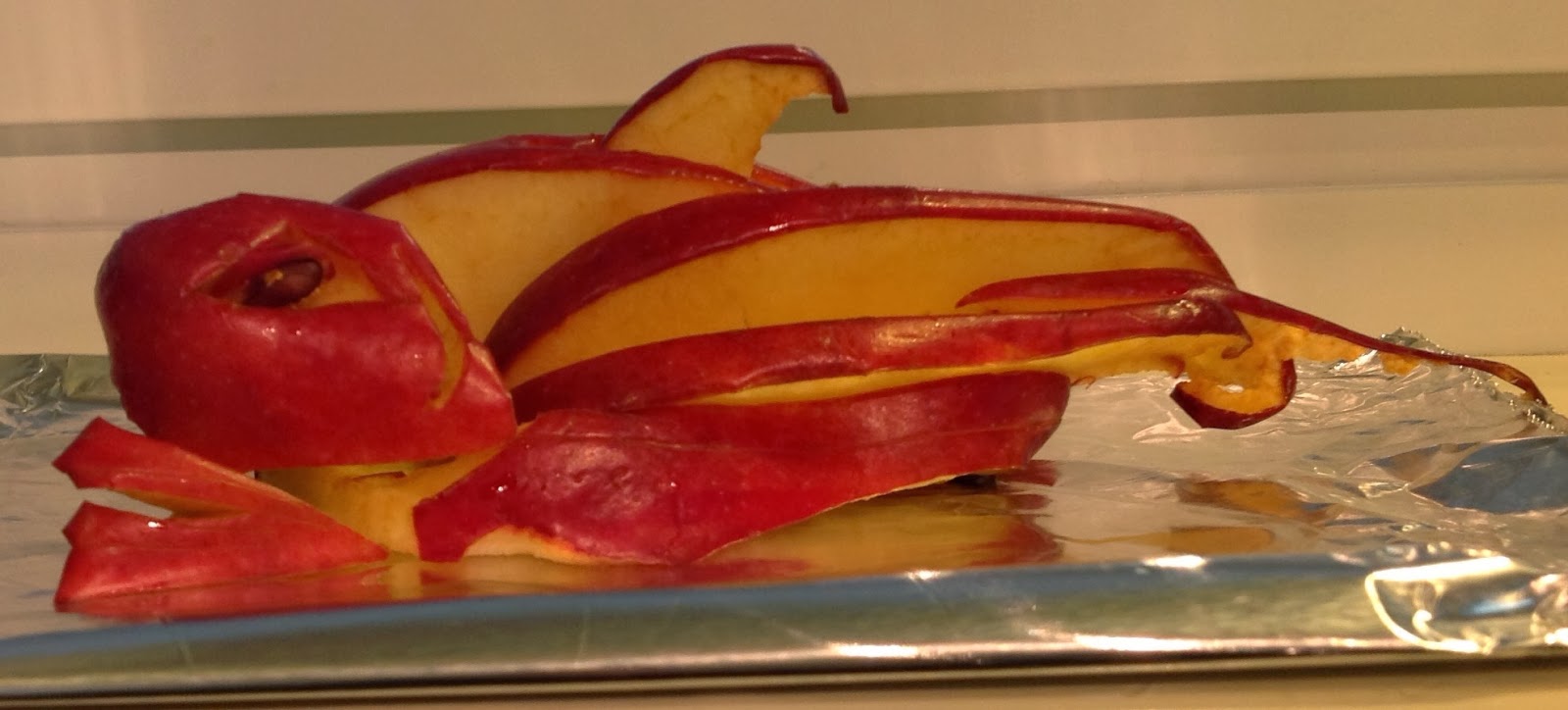 365 days of fish: Day 155 - Carved apple fish.