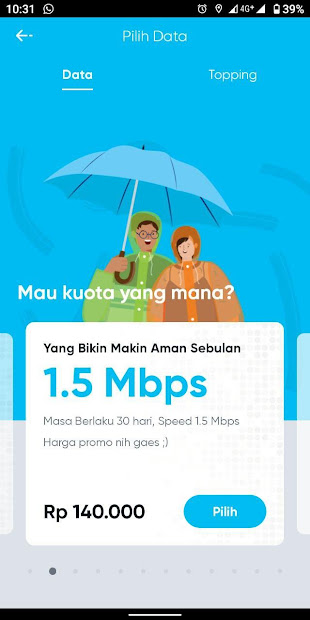 Paket Internet By.U 1,5 Mbps 30 Hari