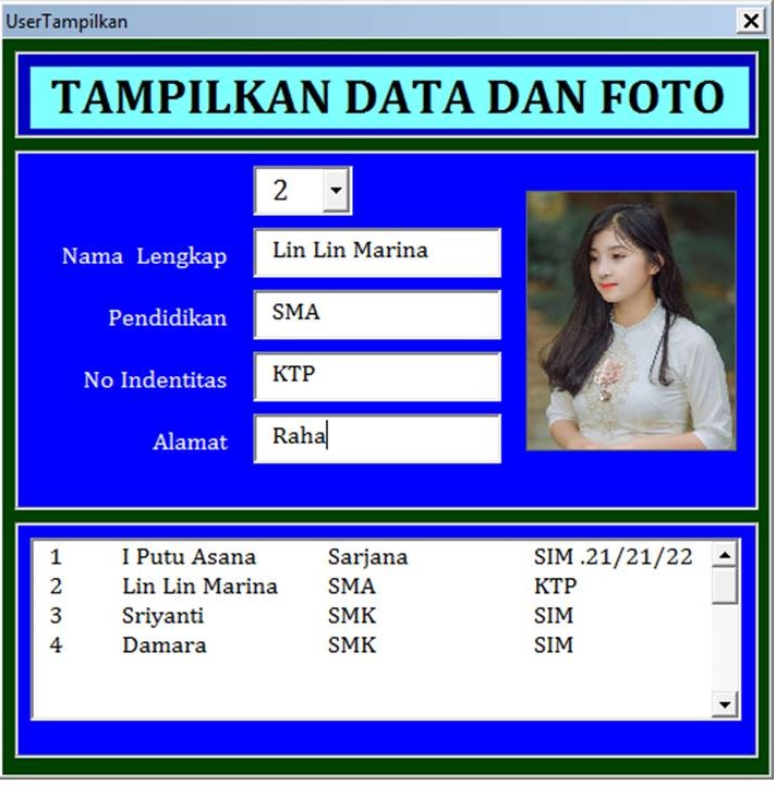 BELAJAR VBA EXCEL: USERFORM INPUT TAMPILKAN SERTA EDIT DATA DAN FOTO
