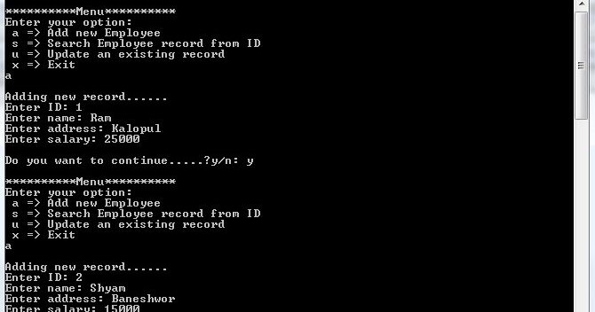 Education for ALL: C++ program for FILE with menu-driven approach