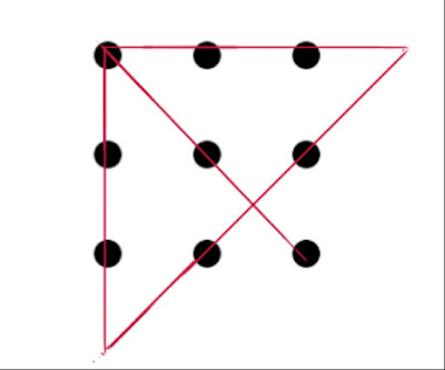 How to connect 9 dots with 4 straight lines puzzle
