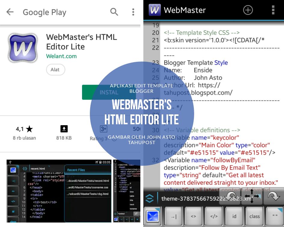 5 Rekomendasi Aplikasi Editor HTML Android Ringan Untuk Edit Template ...