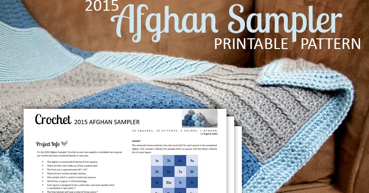 The Inspired Wren: CAL 2015 Afghan Sampler Printable Pattern