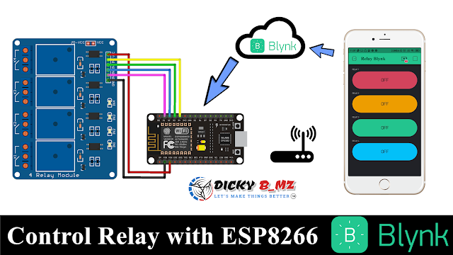 Control Relay 4 Channel With ESP8266 Nodemcu via Blynk - Dicky B_Mz