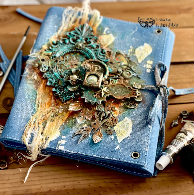 Anat Weksler: Denim Love - Journal cover - Video Tutorial for Finnabair