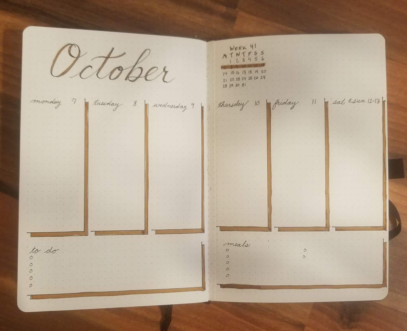My October Bullet Journal Layout