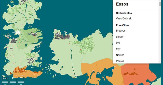 Mapa de Game Of Thrones