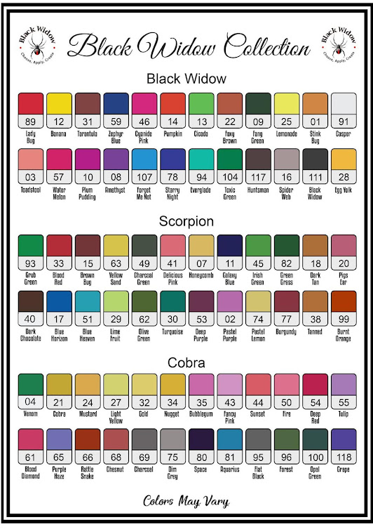 Pencils Color Charts and Swatches