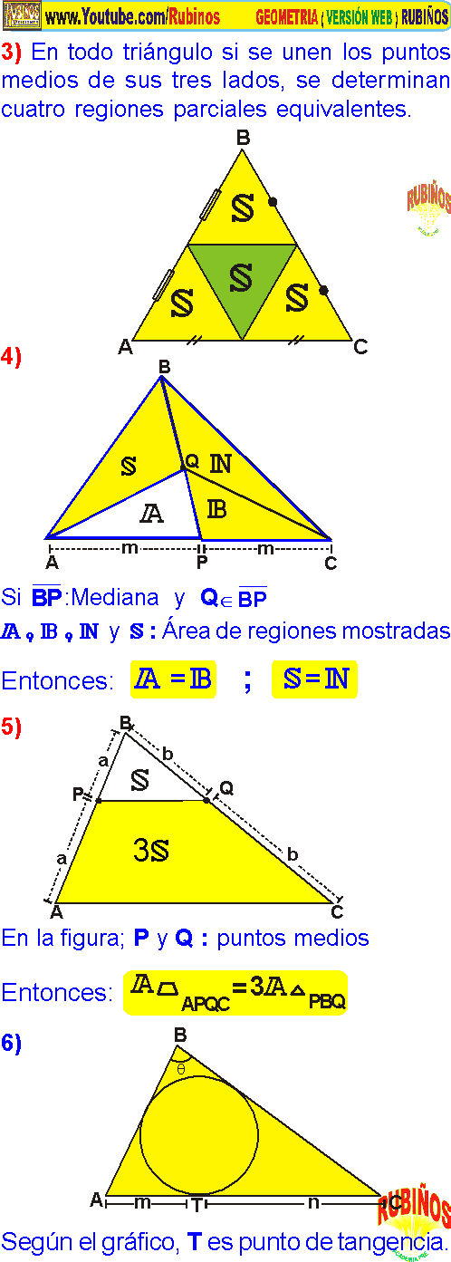 ÁREAS DE REGIONES TRIANGULARES FÓRMULAS Y PROPIEDADES DE GEOMETRIA MATEMÁTICAS DE SECUNDARIA Y ...