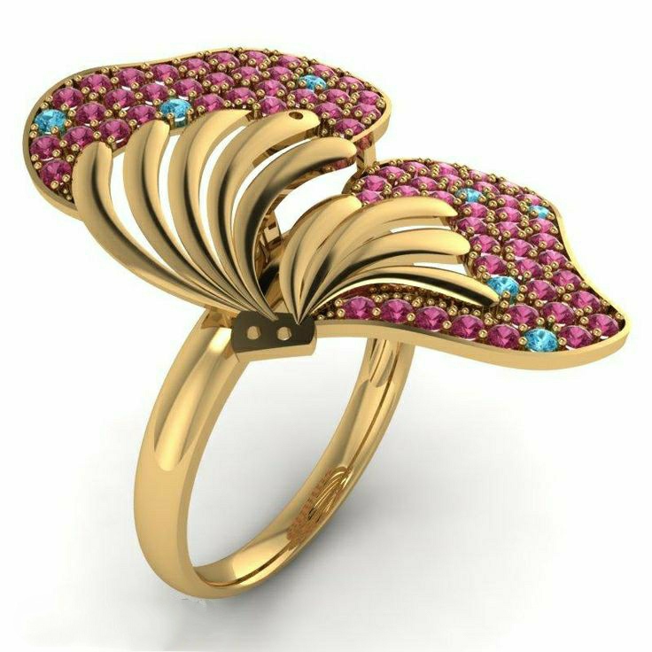 Golden stone statement rings