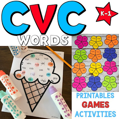 Short Vowel CVC Word Activities | TheHappyTeacher