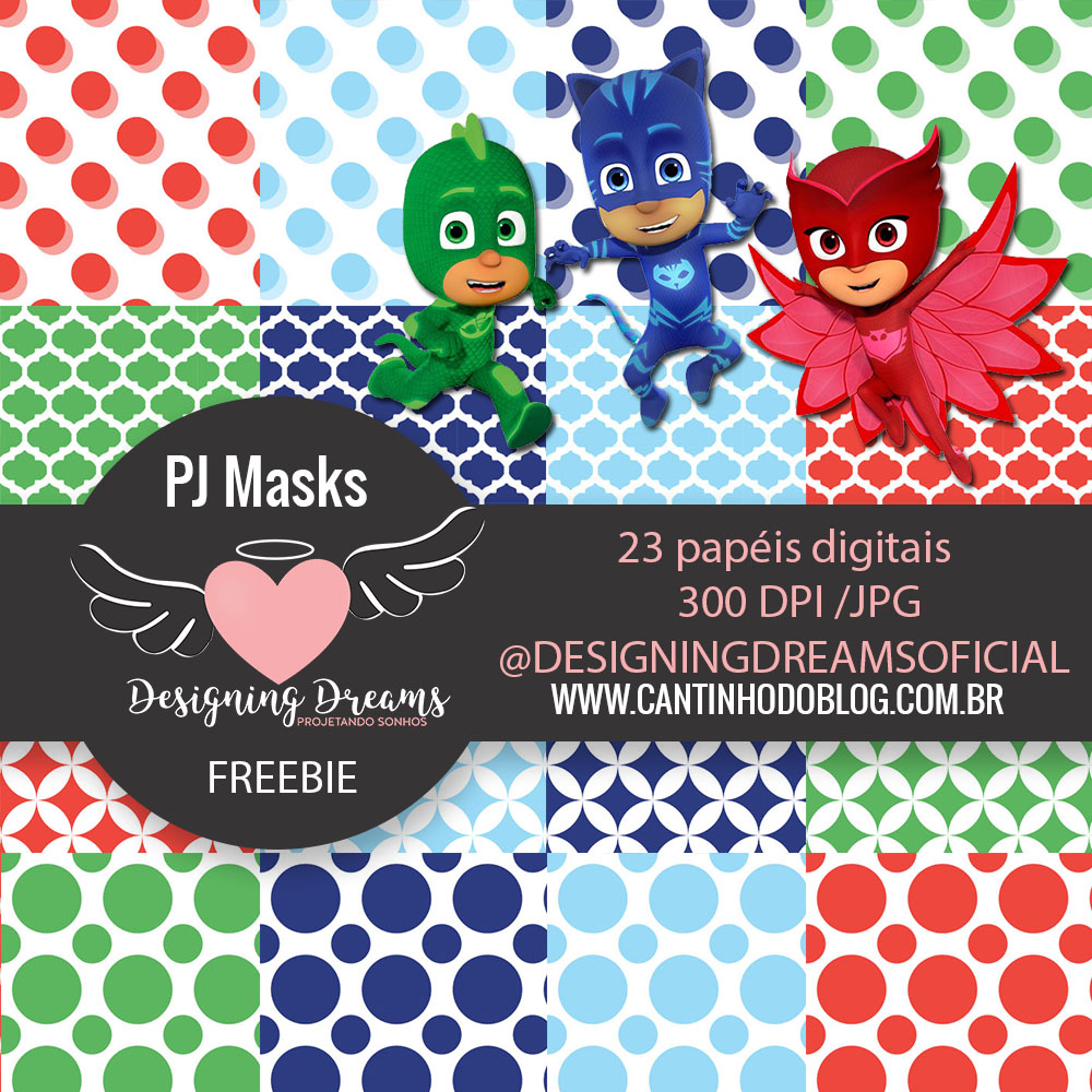 KIT DIGITAL GRÁTIS PJ Masks - Cantinho do blog