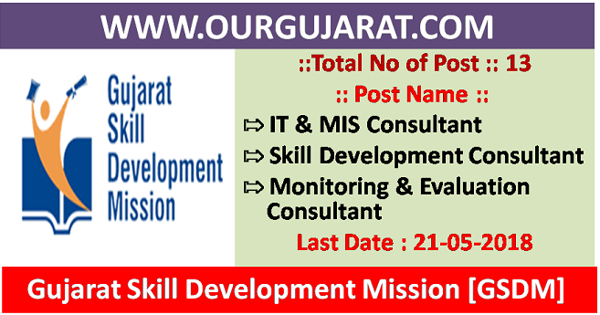 Gujarat Skill Development Mission [GSDM] Recruitment Post of Consultant ...