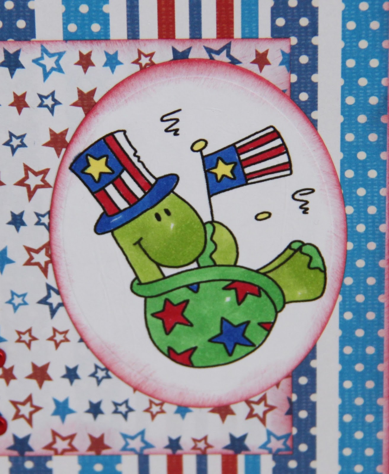 Crafty Girl 21!: Red, White & Blue Turtle Card