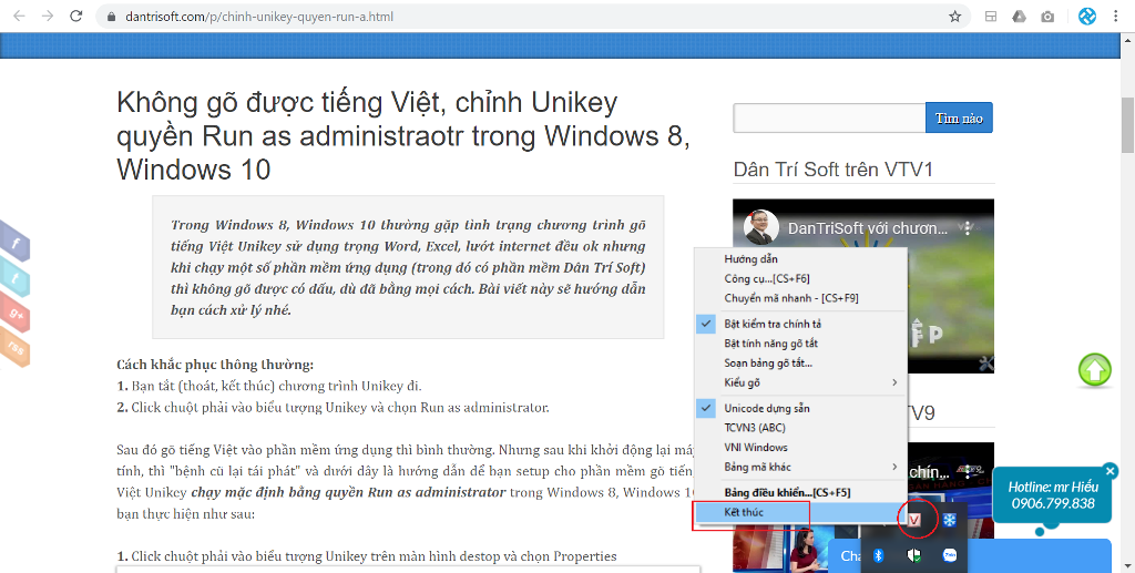 Không Gõ Được Tiếng Việt, Cách Chỉnh Unikey Quyền Admin