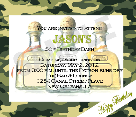 Solutions...Event Design by Kelly: Patron Theme Birthday Invitations