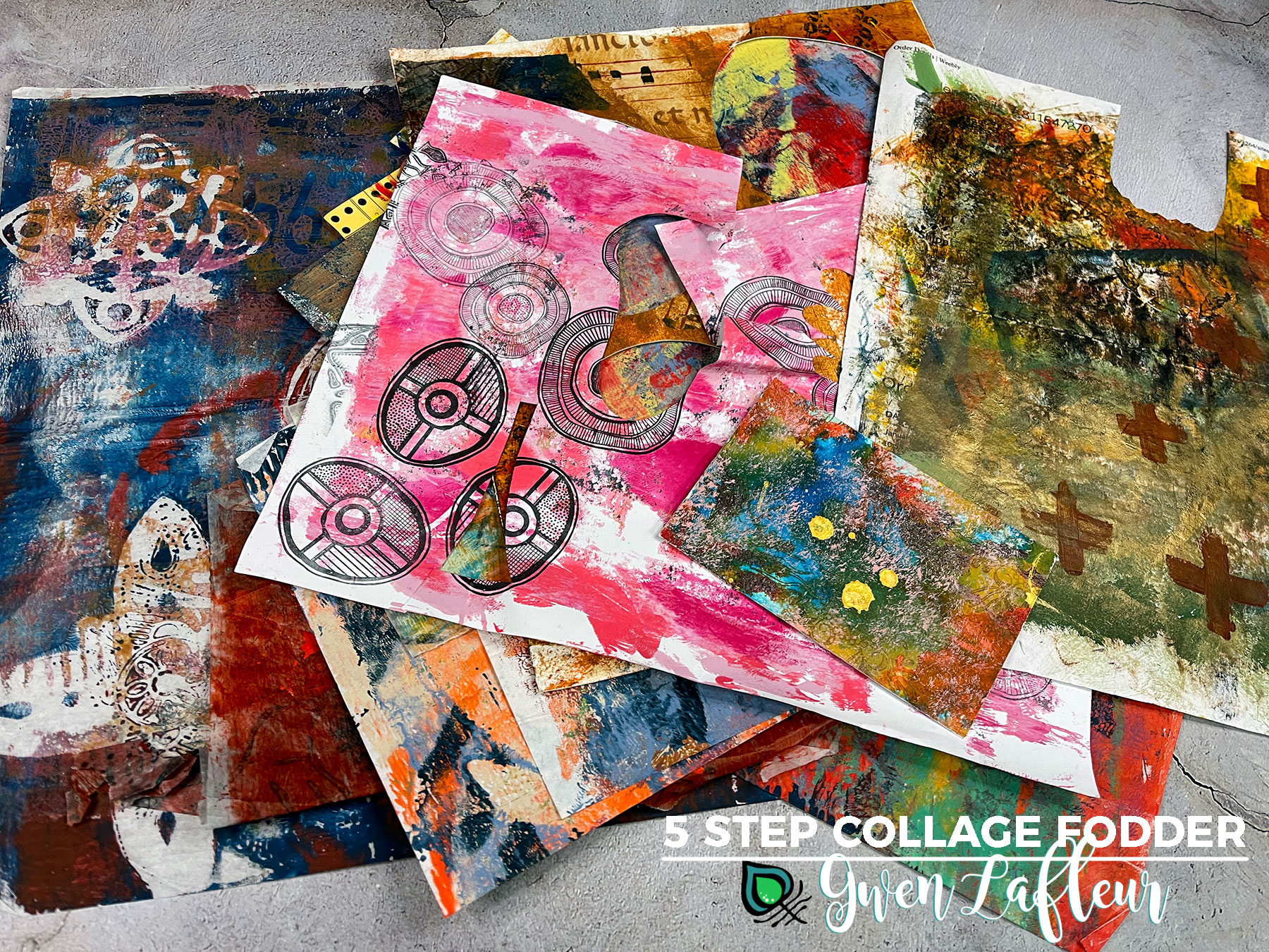 StencilGirl Talk: 5 Step Collage Fodder... With Stencils!