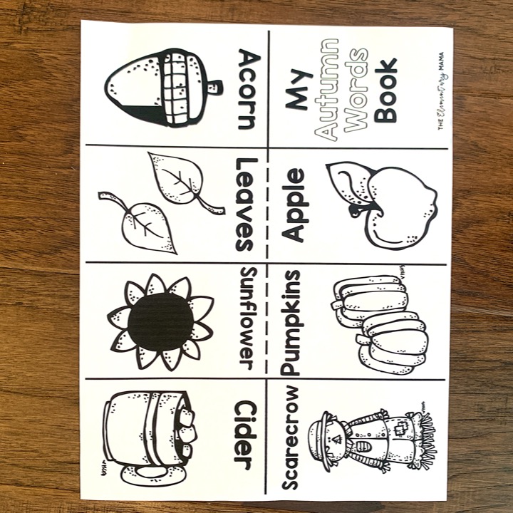 The Elementary Mama: My Autumn Words Book