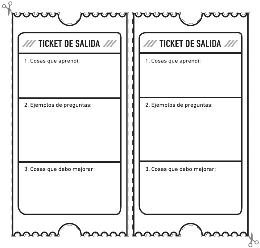 Instrumento de evaluación: Ticket de Salida