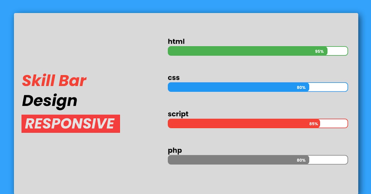 Responsive Skill Bar Design | Rustcode | RUSTCODE