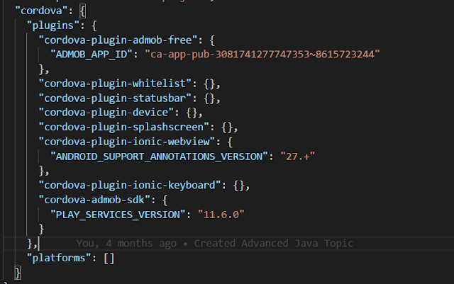 ionic framework + google admob integration example