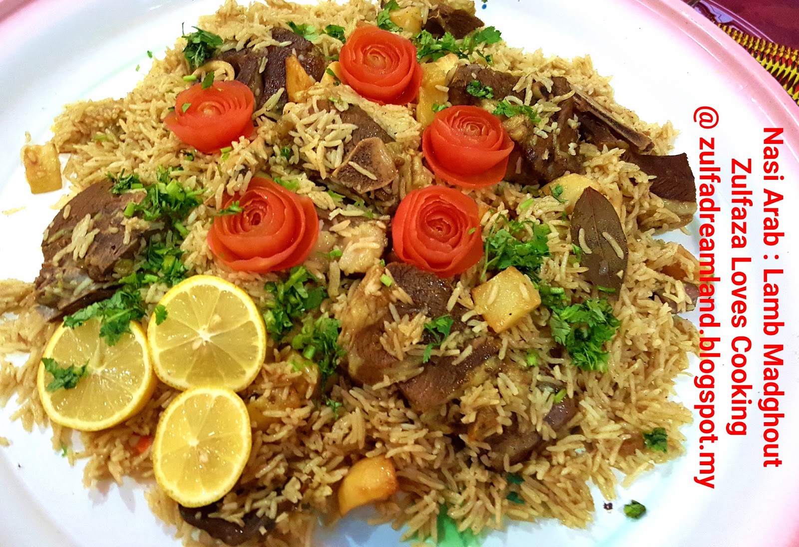 ZULFAZA LOVES COOKING: Menu iftar 6 Ramadhan : Nasi Arab Lamb Madghout