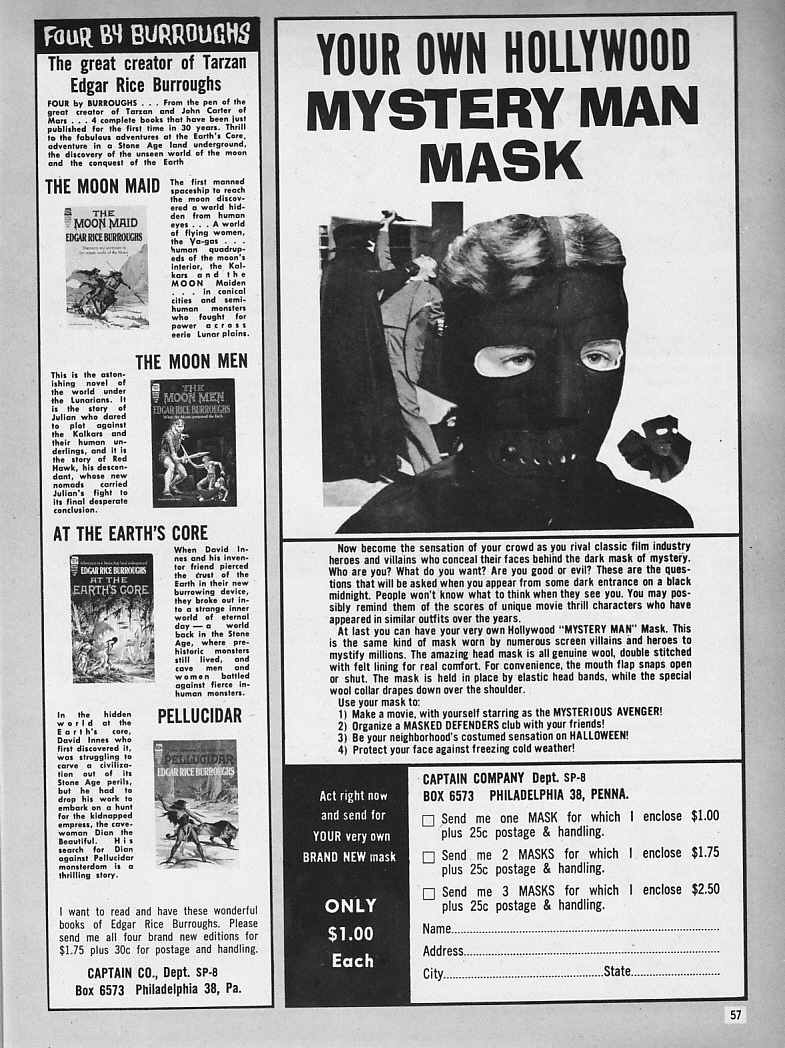 The "Masks" of Spacemen Magazine | Blood Curdling Blog of Monster Masks