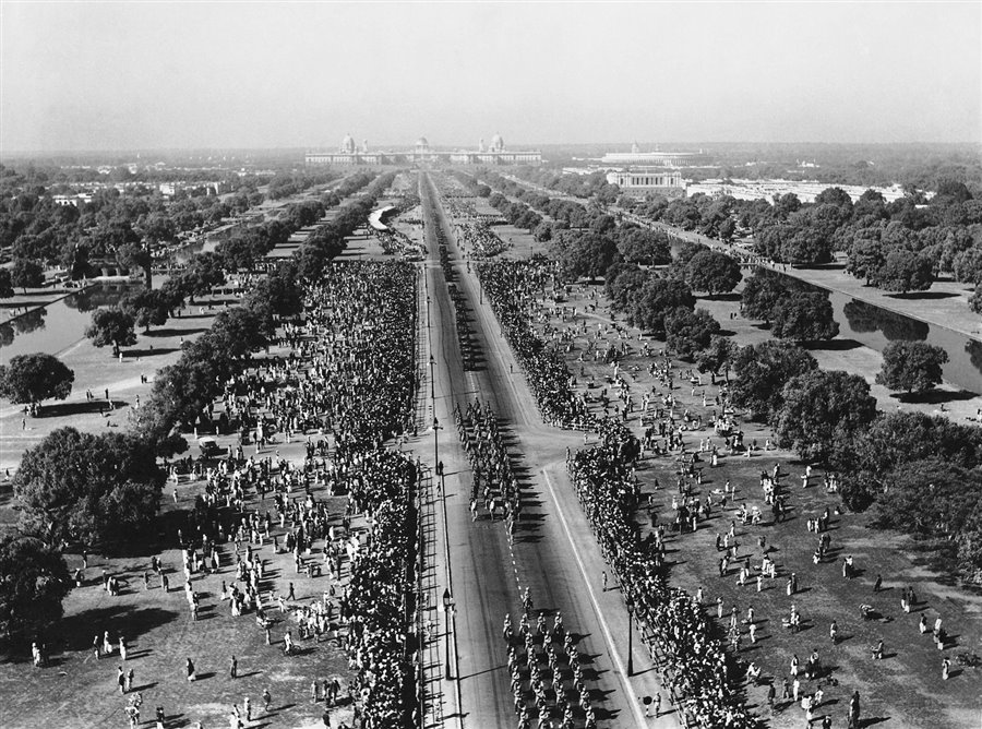 Aerial View of the Republic Day Parade in Delhi Taken from the Top of ...