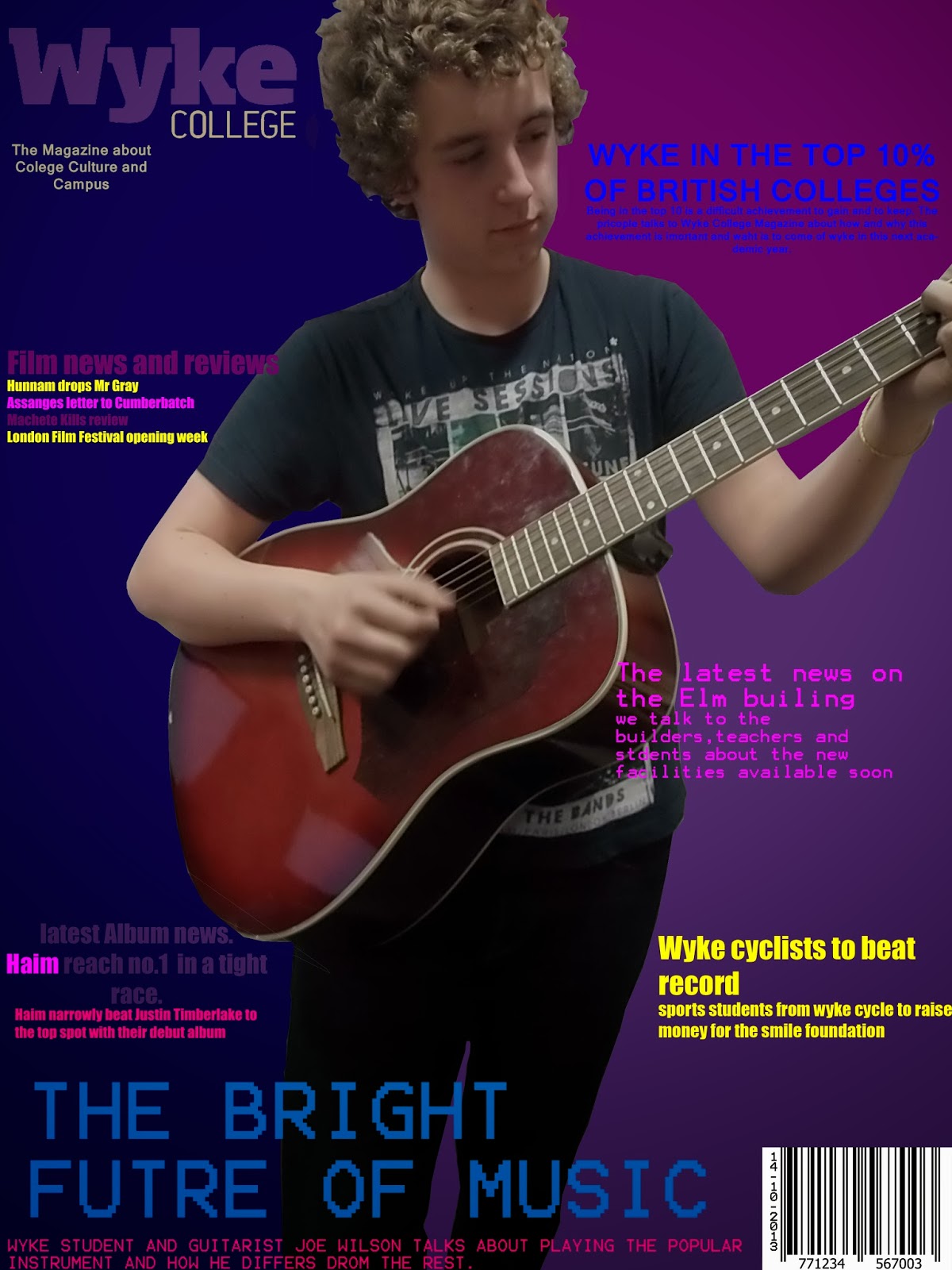 AS Media Foundation Portfolio: College Magazine Front Cover