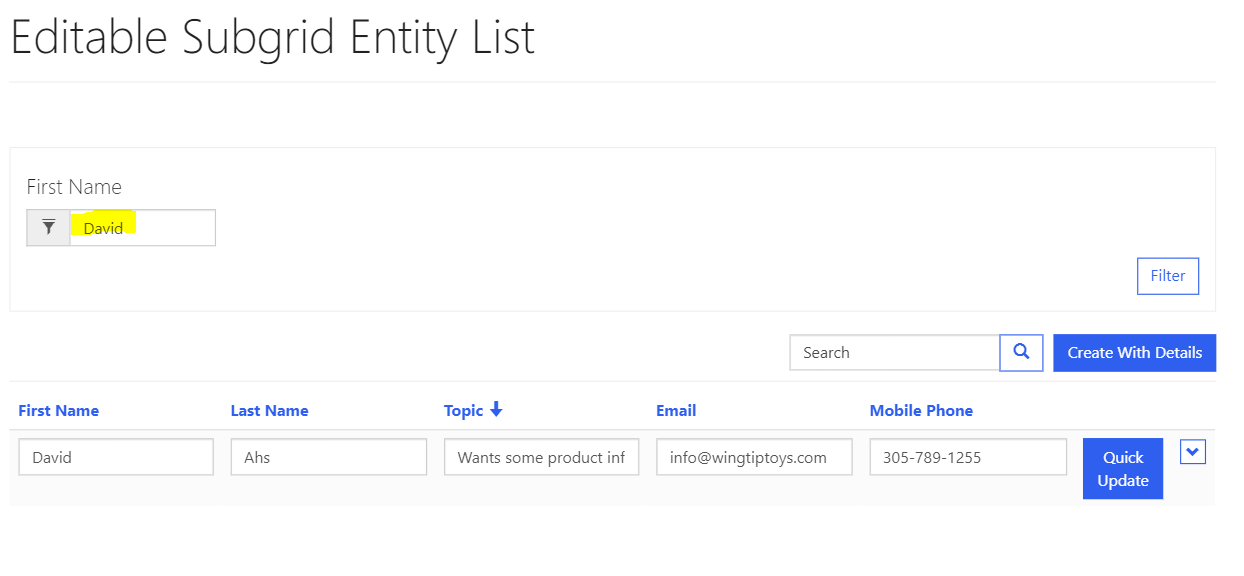 Editable Entity List or Editable Subgrid PowerApps Portals