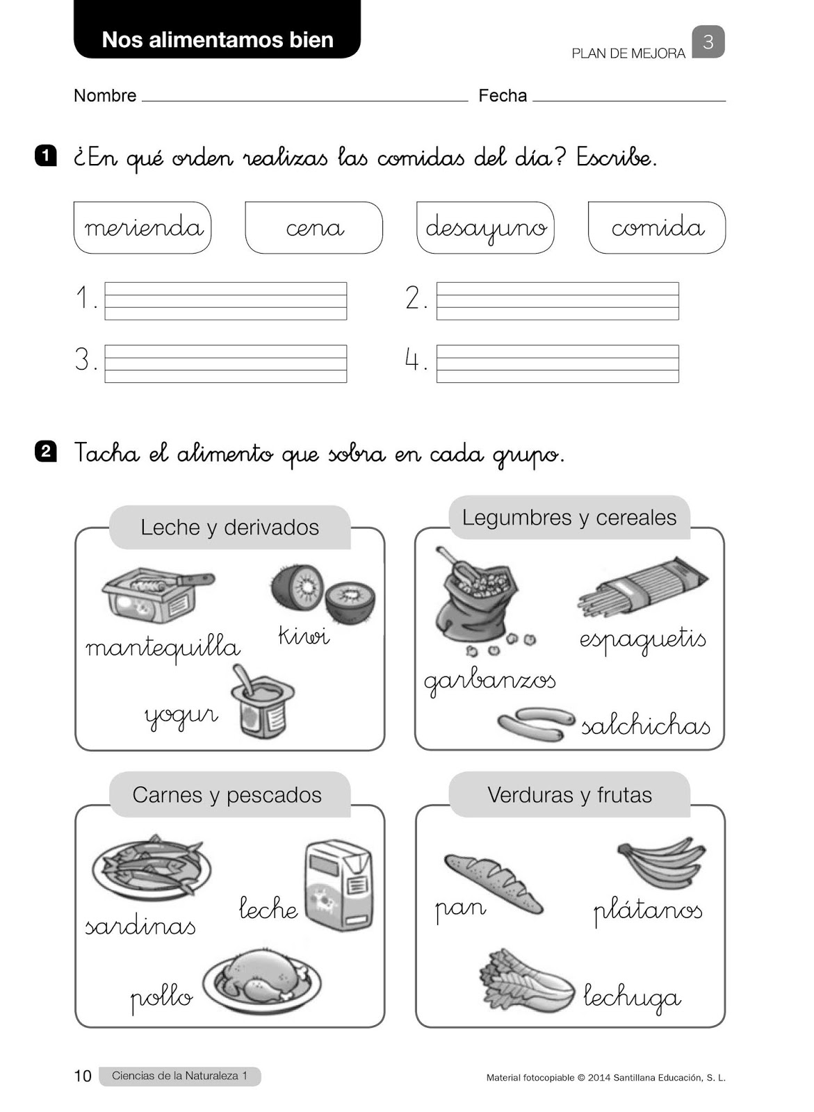 Material Educativo: Cuaderno de Ciencias Naturales 1º grado primaria ...
